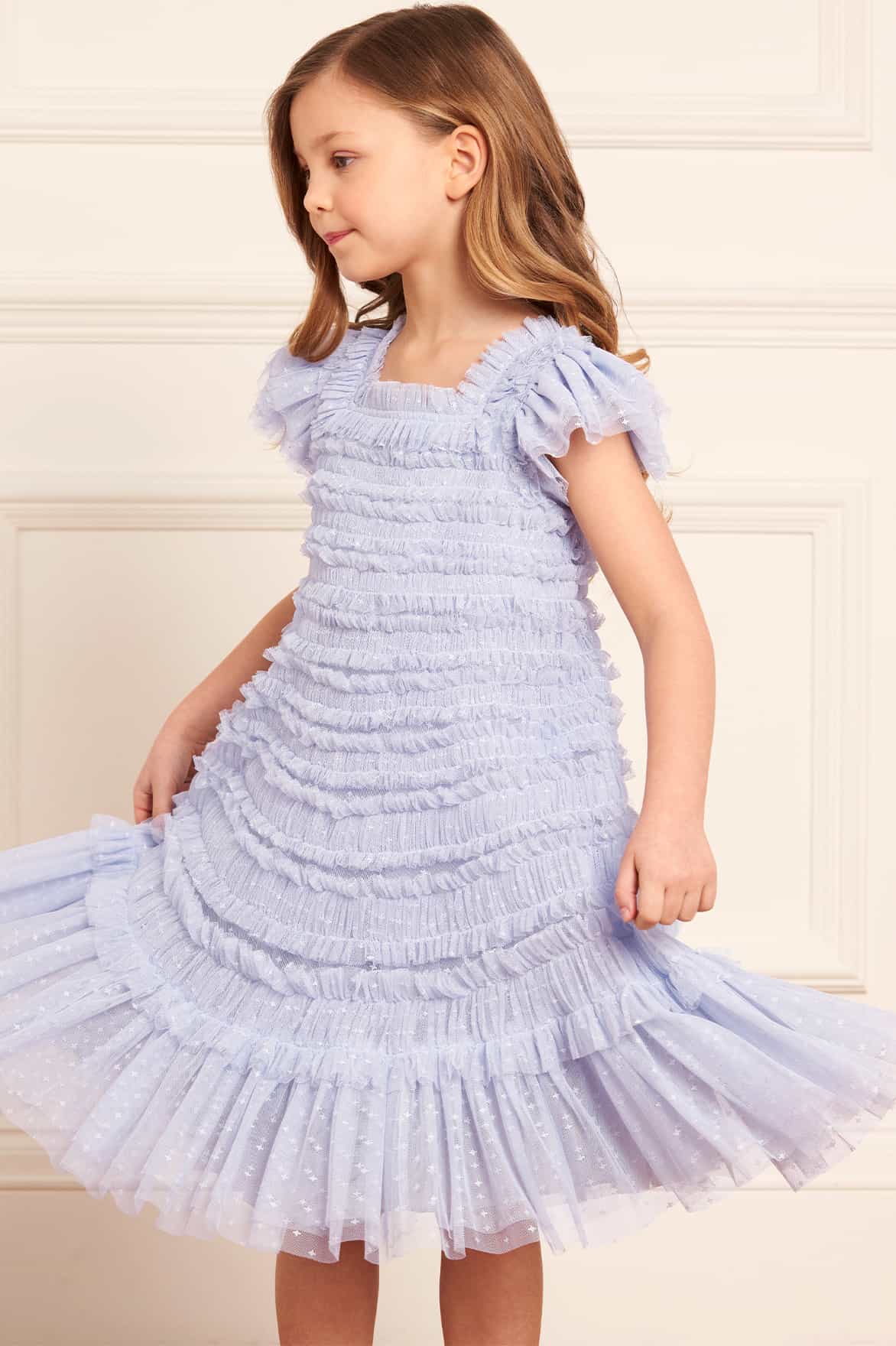 Lisette Kids Dress – Blue | Needle & Thread