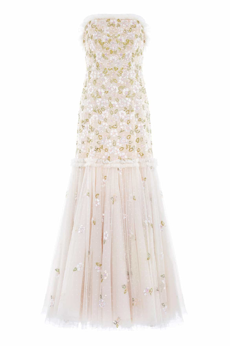 Brianna Strapless Gown – Champagne | Needle & Thread