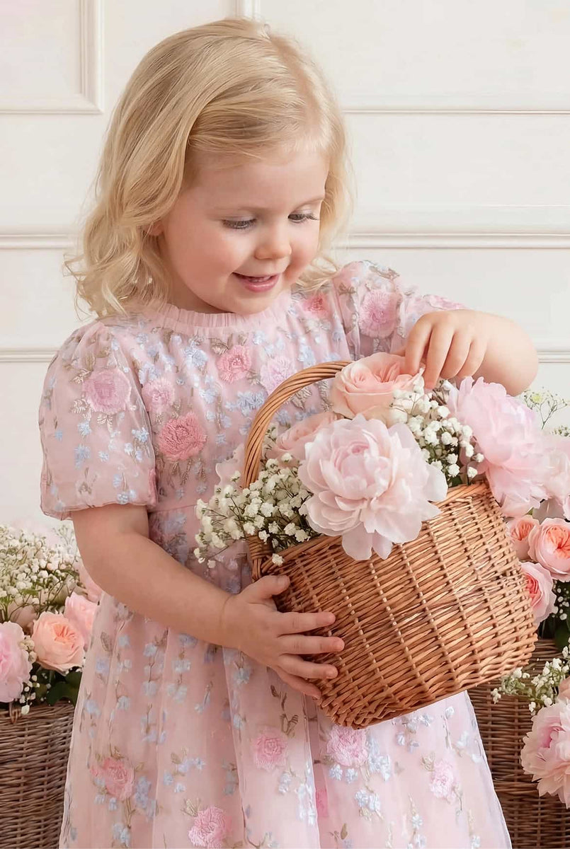 Cressida Embroidery Baby Dress – Pink | Needle & Thread