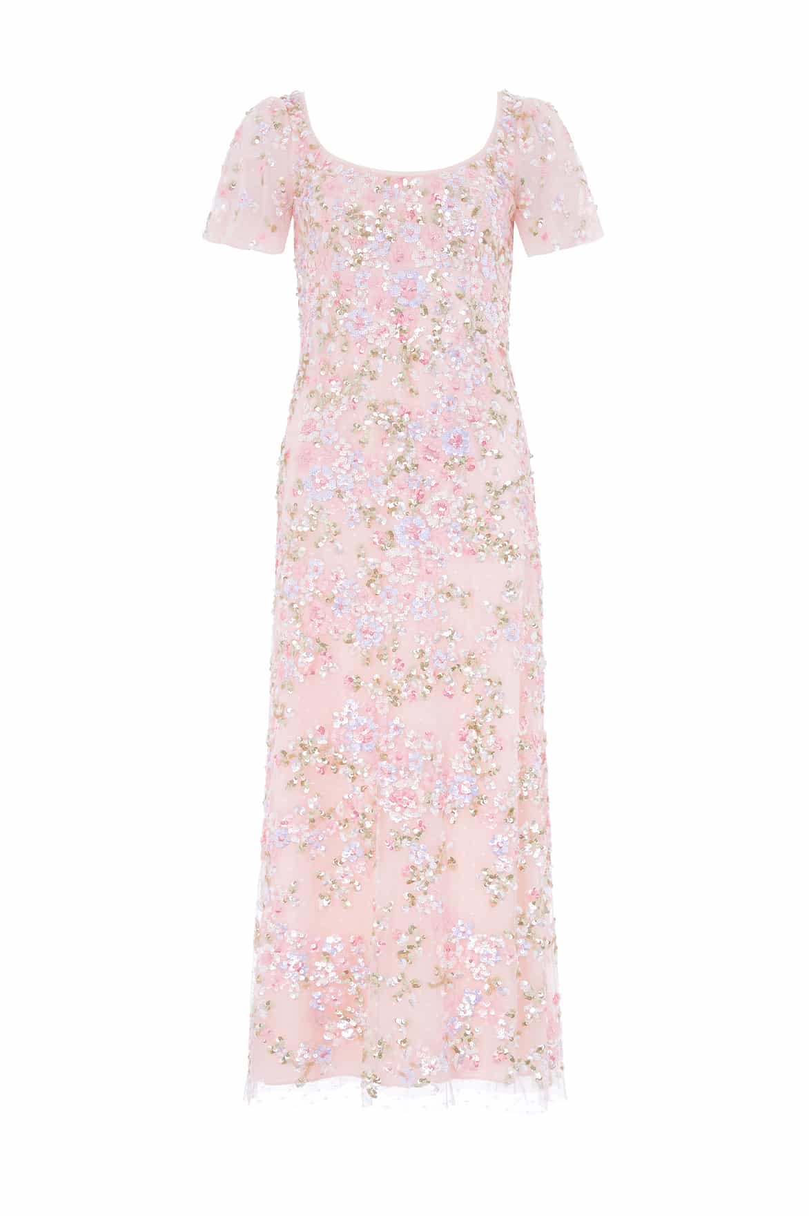 Dream Garland Puff Sleeve Ankle Gown – Pink | Needle & Thread
