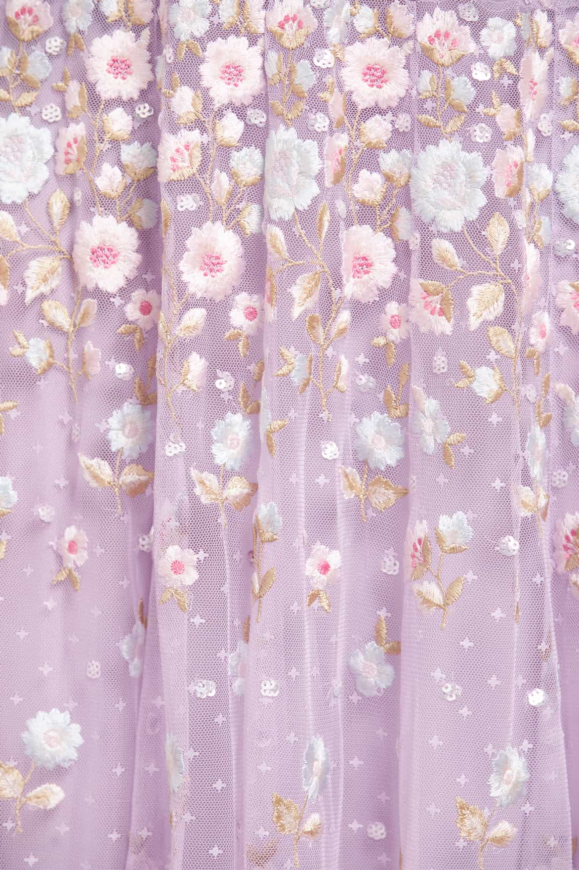 Ethereal Blooms Short Sleeve Ankle Gown – Purple | Needle & Thread