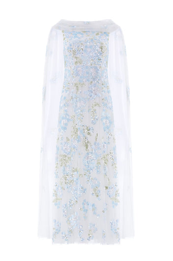 Wisteria Sequin Ankle Gown – White | Needle & Thread
